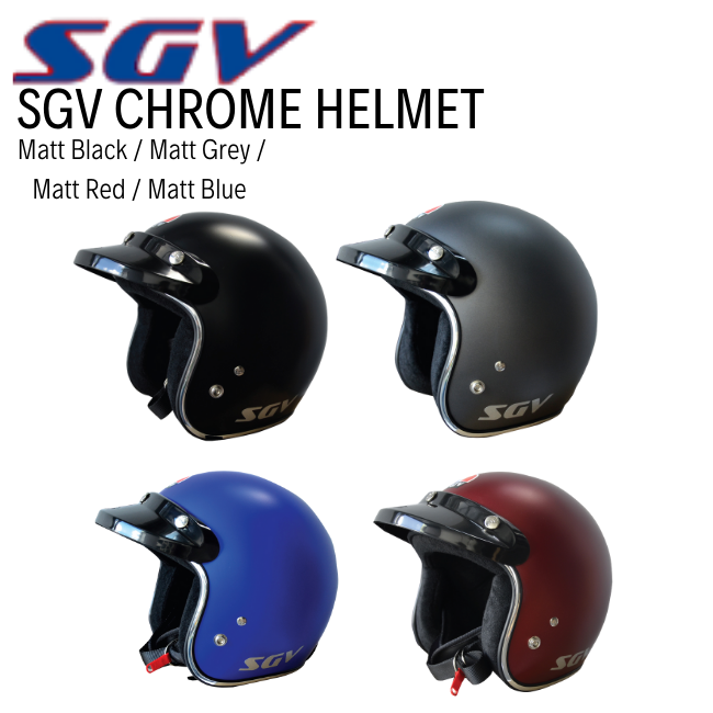 SGV CHROME MOTORCYCLE HELMET