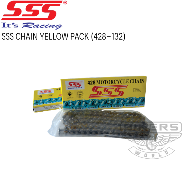 SSS CHAIN YELLOW PACK (428-132)